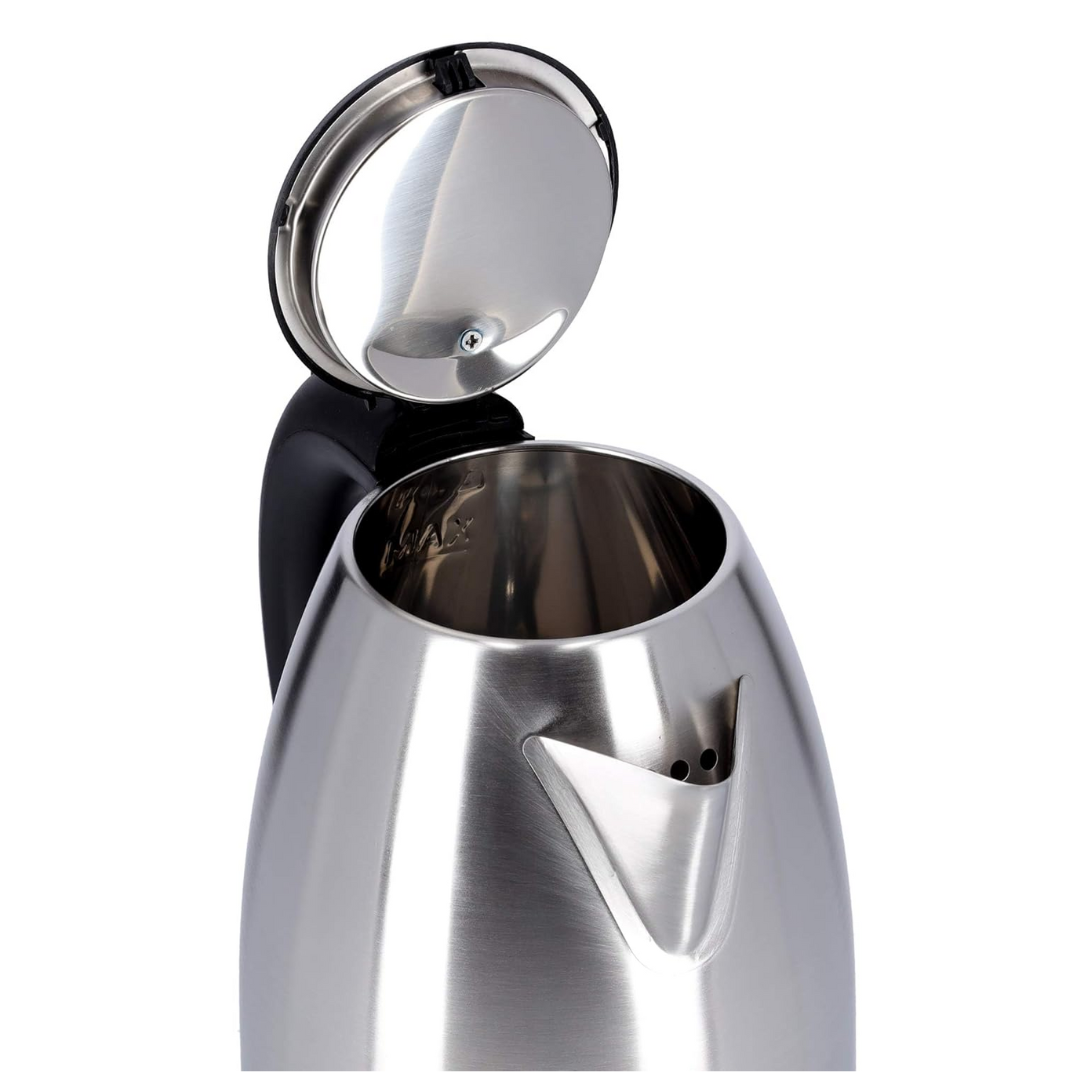 Krypton Electric Kettle 1.8L Fast Boil Design, 1500W, Black & Silver